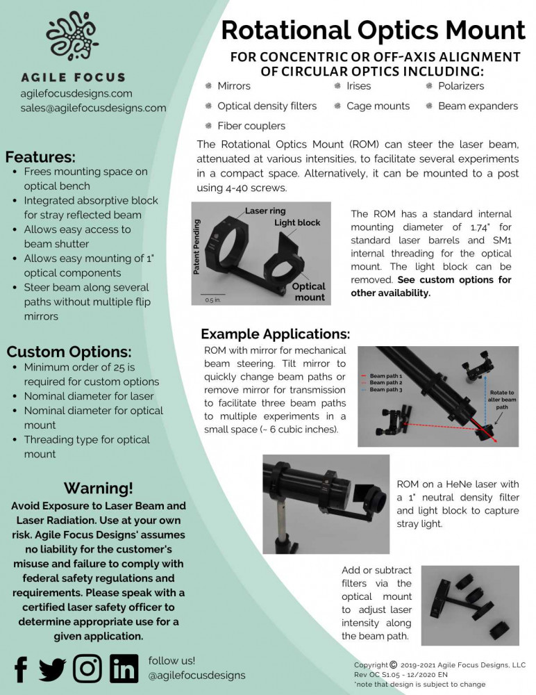 86-017-001 Rotational Optics Mount technical documentation image