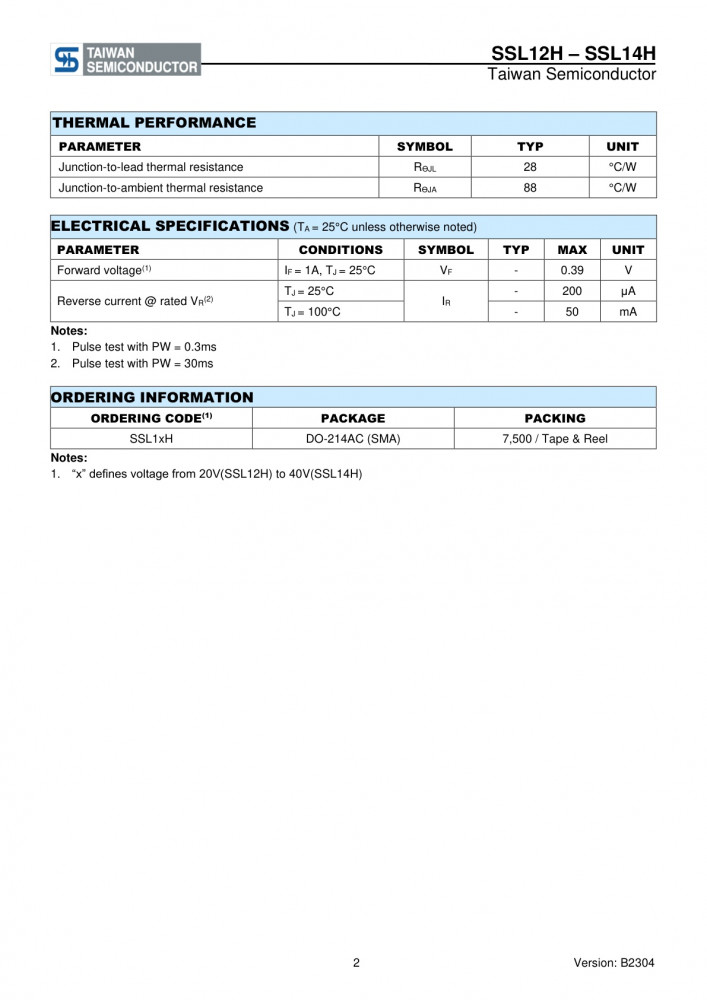 SSL12H datasheet page 2