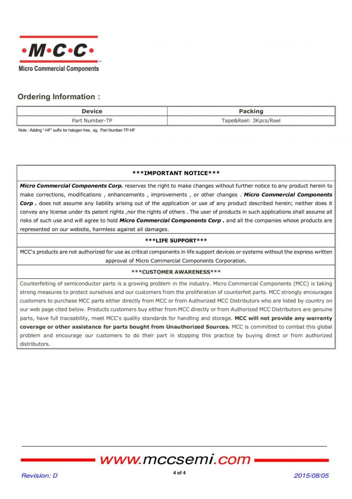 MCC S3M-TP datasheet page 4