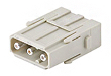 Heavy-Duty Axial Screw Terminal Power Module, Male, 3-Pole, 40A, for 6.00-10.00mm² 10-7 AWG, Grey