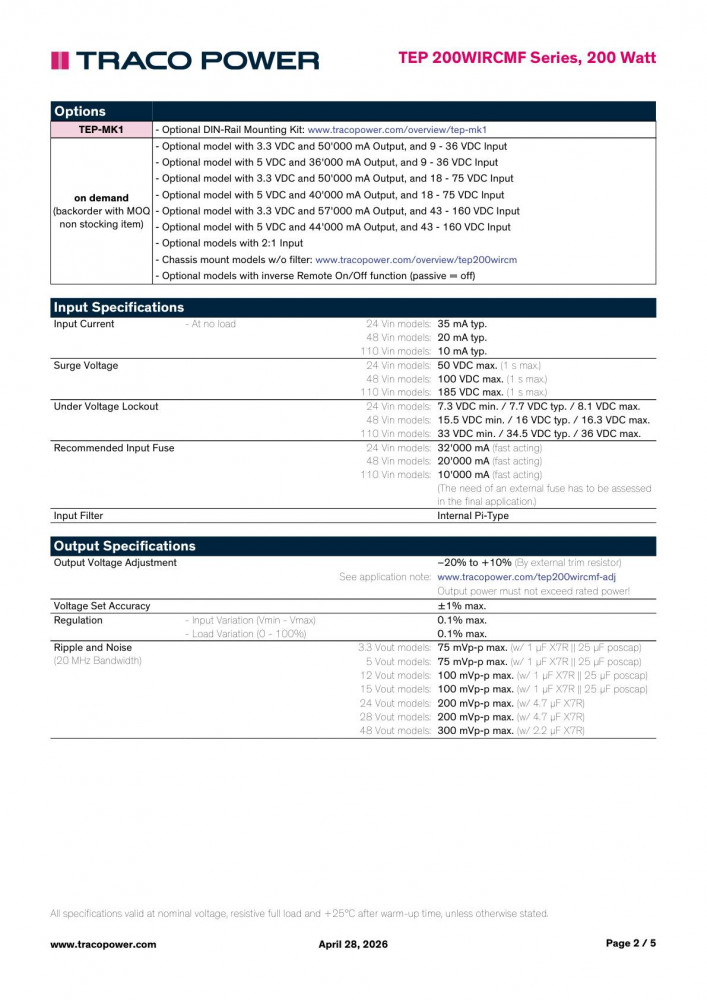TEP 200WIRCMF document page 2