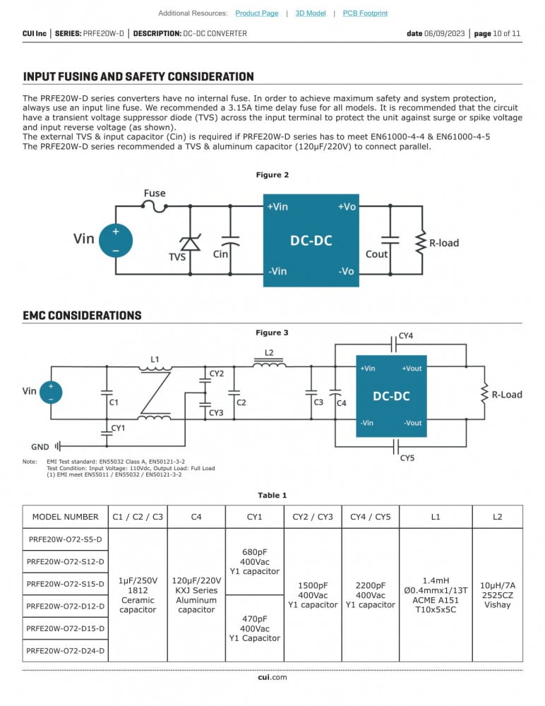 PRFE20W-D datasheet page 10