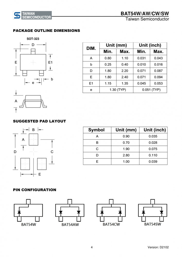 BAT54AW technical document page 4