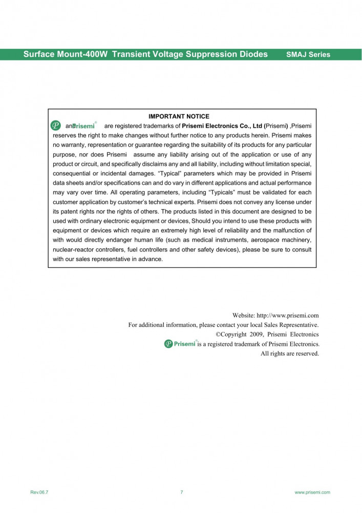 Datasheet page 7