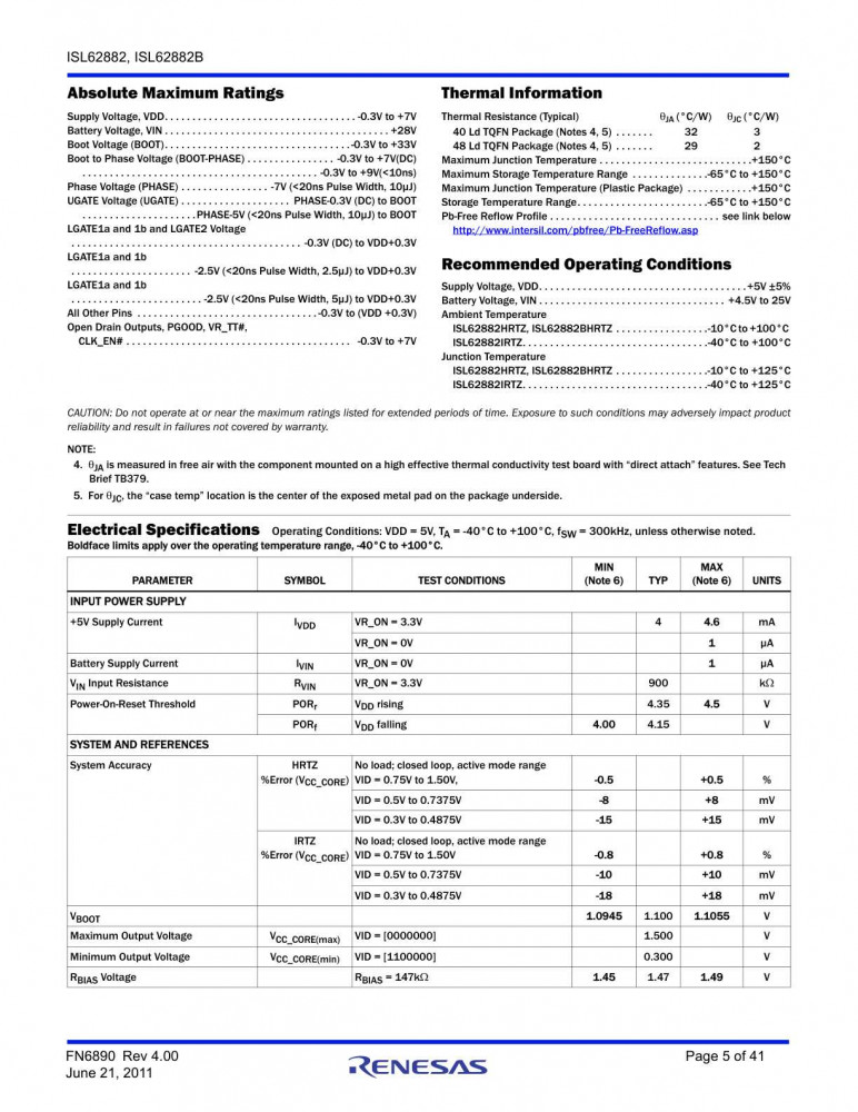 ISL62882BHRTZ-T datasheet page 5