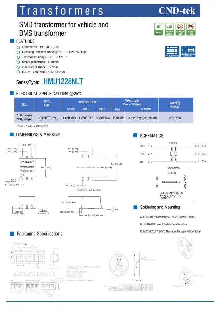 HMU1228NLT-CND technical datasheet page