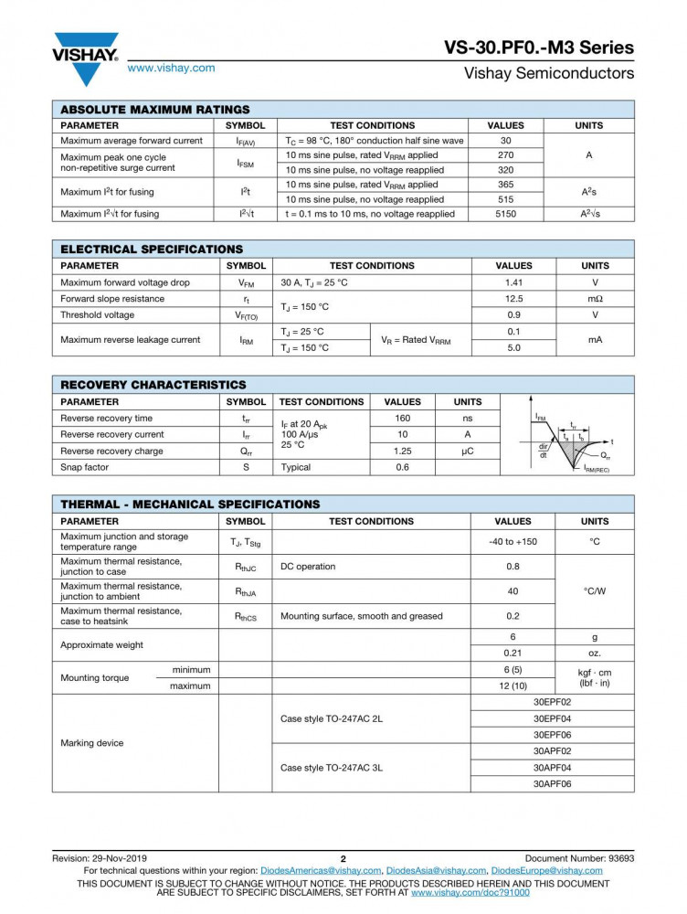 VS-30 datasheet page 2