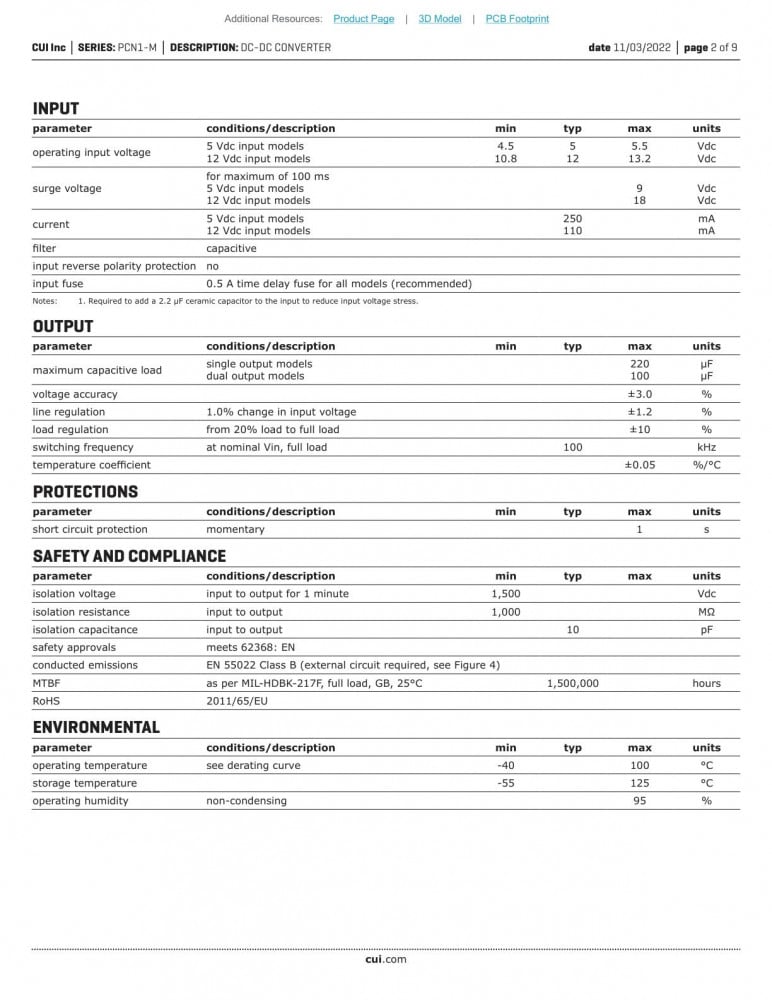 PCN1-S5-S12-M datasheet page 2