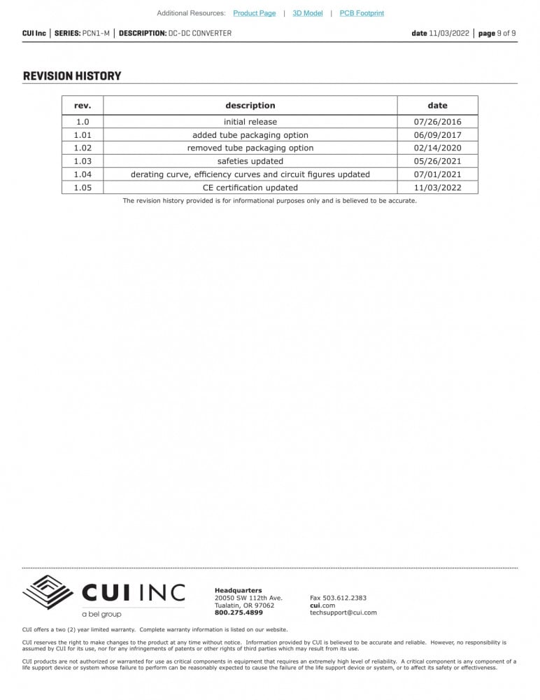 PCN1-S5-S12-M datasheet page 9