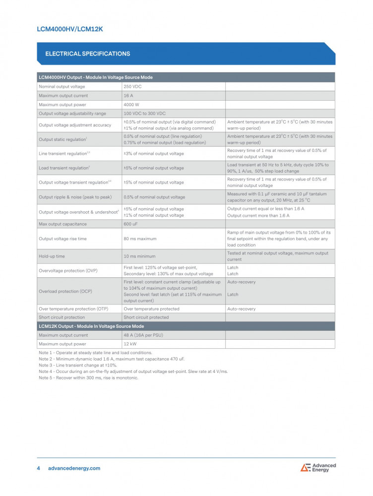 LCM4000HV documentation page 4