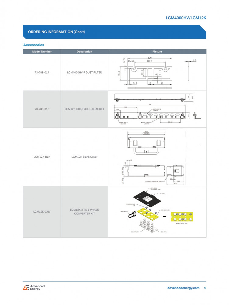LCM4000HV documentation page 9