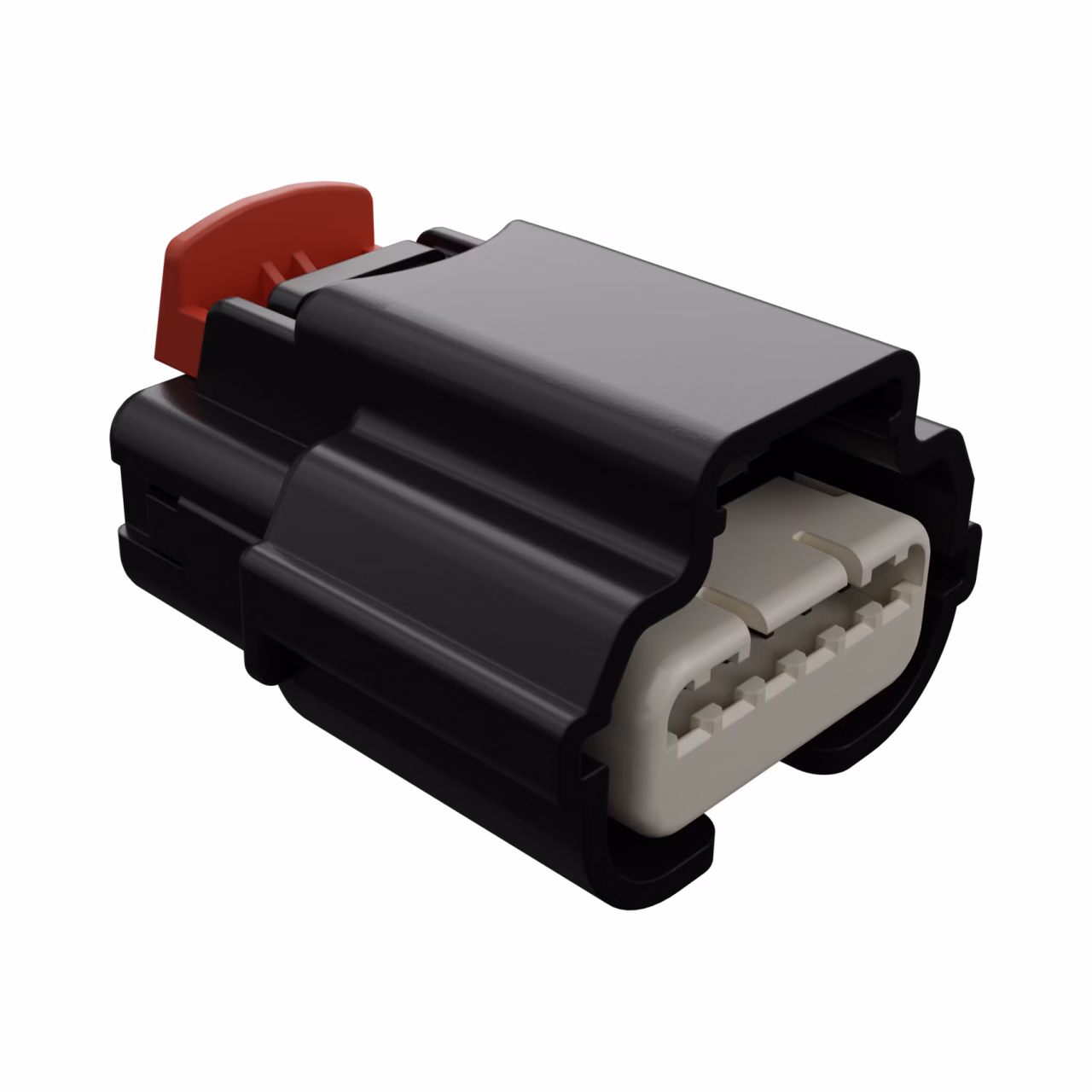 2.54mm MX64 Sealed Single Row Crimp Housing, MX64 Terminal, Black, 6 Circuits, Key C, with CPA Lock, All Terminals Plugged for sale