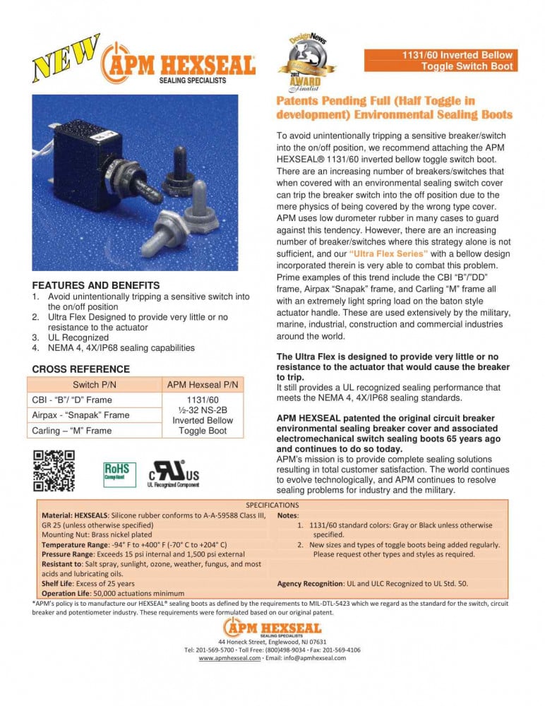 APM Hexseal 1131/60 2201 technical document preview