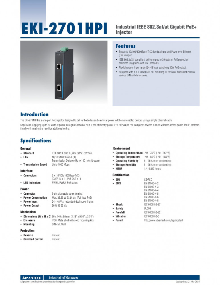 EKI-2701HPI technical document page 1