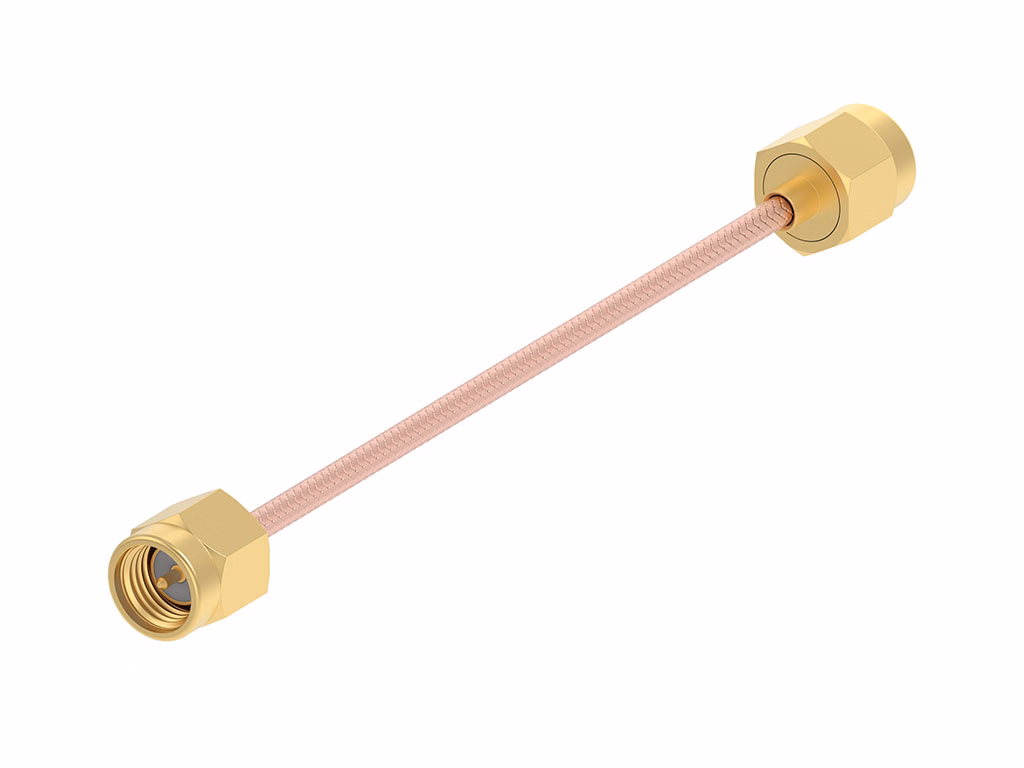 SMA Straight Bulkhead Jack RP to MMCX Right-Angle Plug on RG 174 Cable, 200.00mm Length, 50 Ohms