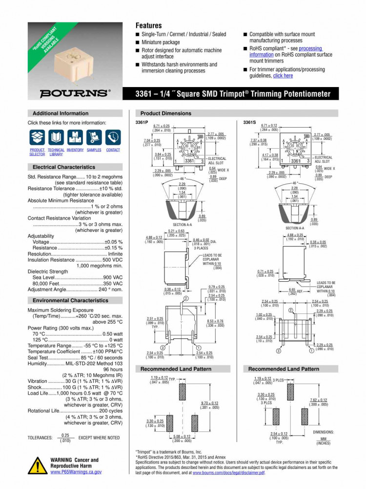 3361 series datasheet page 1