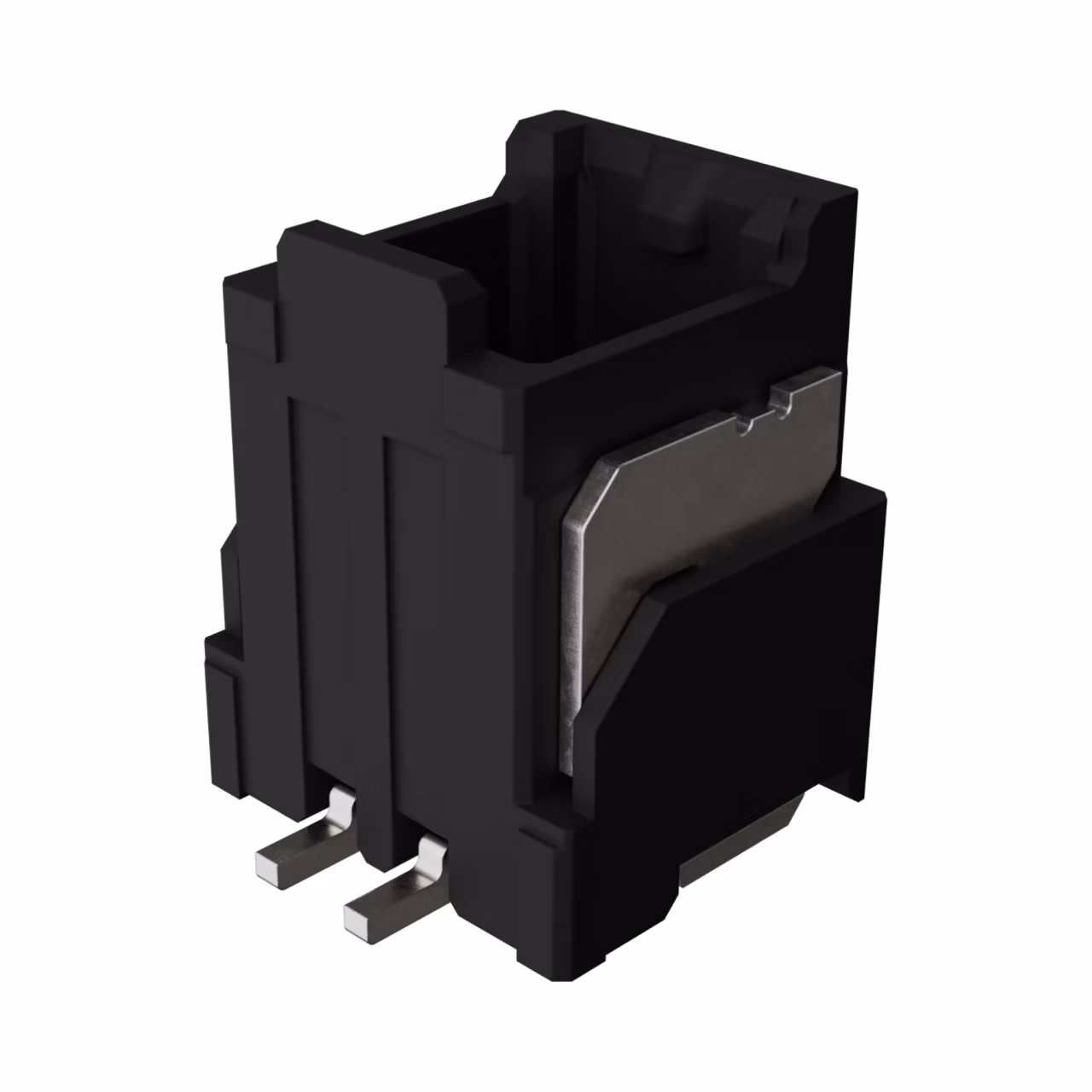 Micro-One Wire-to-Board Header, Vertical, 2.00mm Pitch, Single Row, Glow-Wire Capable, Surface Mount, 2 Circuits, Gold Plating, Black, with Potting Capability for sale