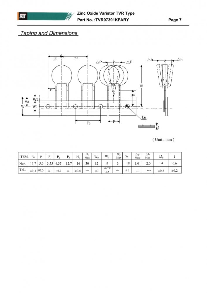 TVR07391KFARY datasheet page 10