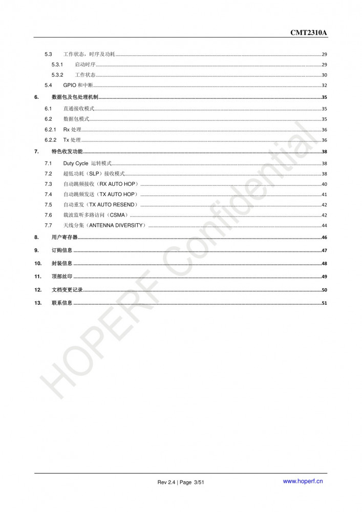 CMT2310A-EQR datasheet page 3