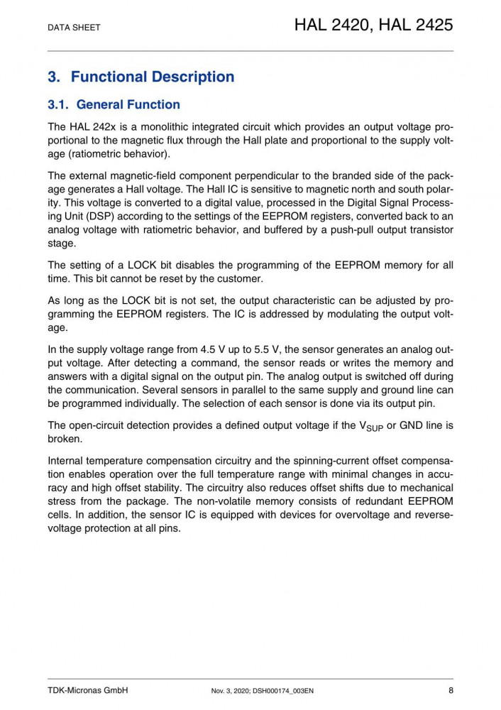 HAL 242x datasheet preview, page 8