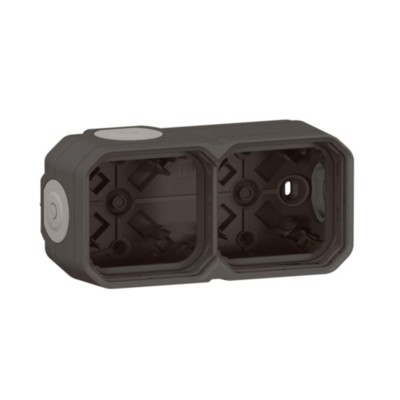 Plexo™ - 2-gang surface box with 4 membrane glands (3x1 entry + 1x2 entries) - Horizontal and vertical - IP55 - Anthracite for sale