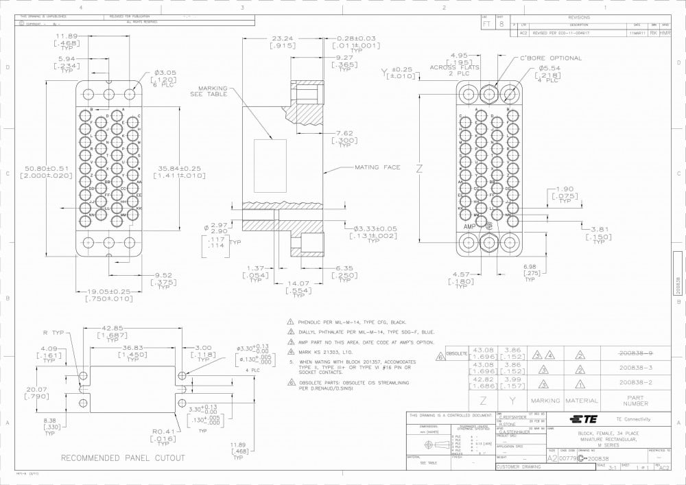 TE Connectivity 200838-2 controlled drawing preview