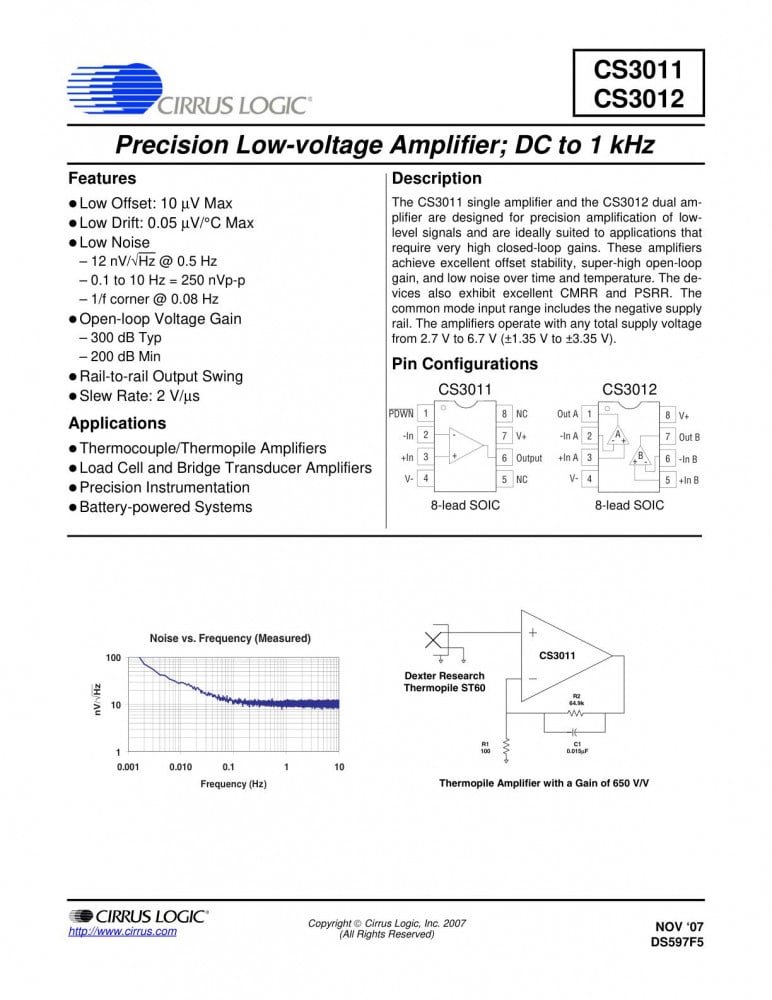CS3012-IS datasheet page 1