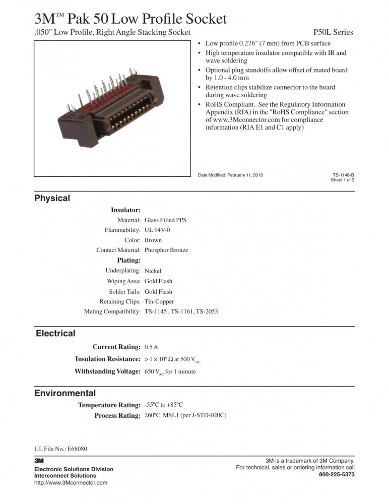 3M P50L series datasheet page 1