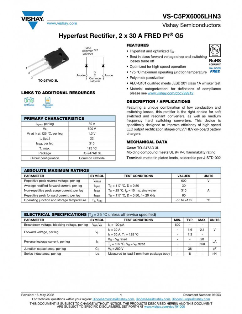 VS-C5PX6006LHN3 datasheet page 1