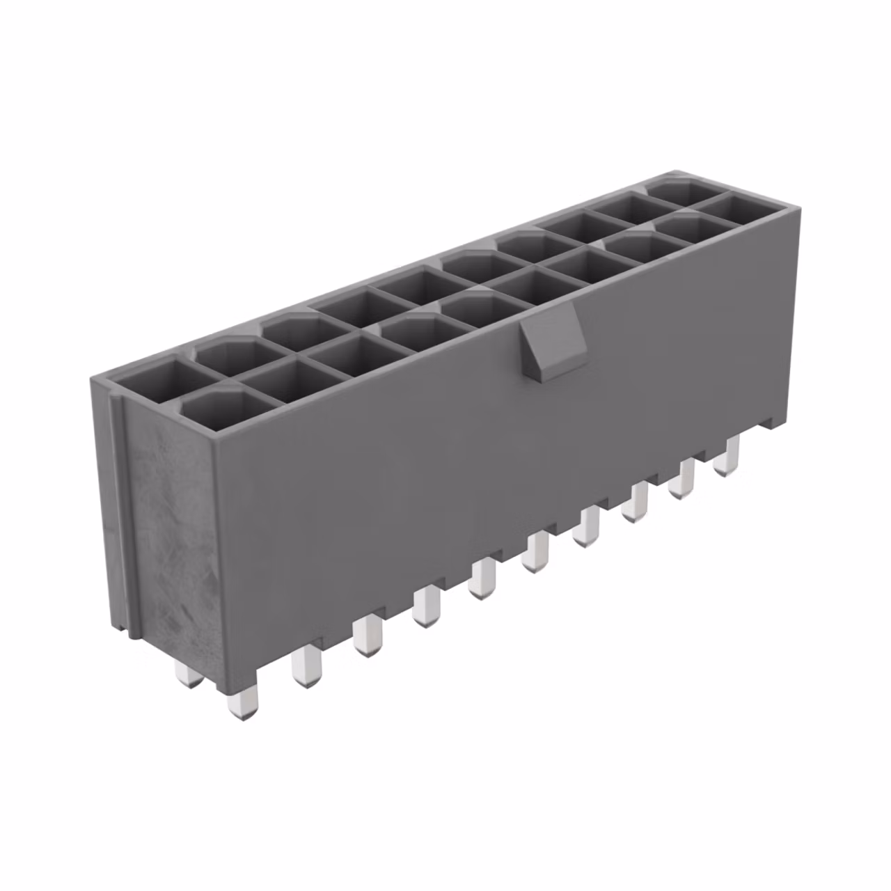 Mini-Fit Jr. Reflow Solder Capable Header, 4.20mm Pitch, Dual Row, Vertical, 8 Circuits, 1.57mm PCB Thickness, with PCB Pegs, LCP Housing, with Tin (Sn) Plating, Glow-Wire Capable, Tape and Reel