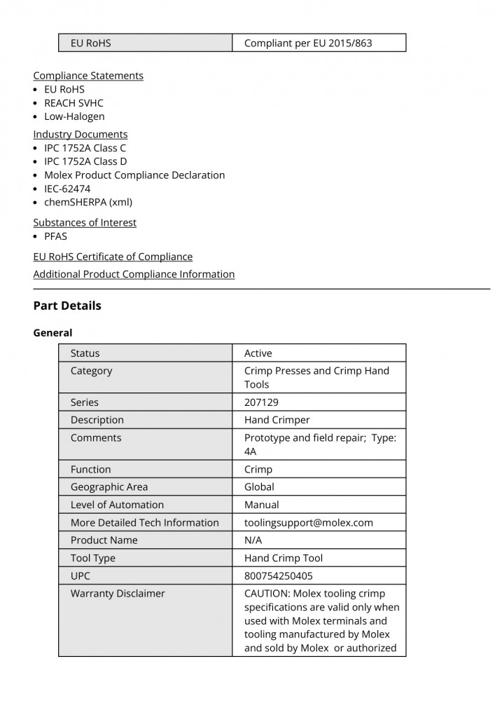 Molex 638111100 tooling document preview, page 2