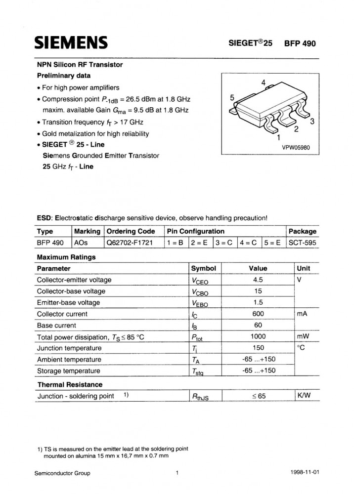 BFP490 technical document page 1