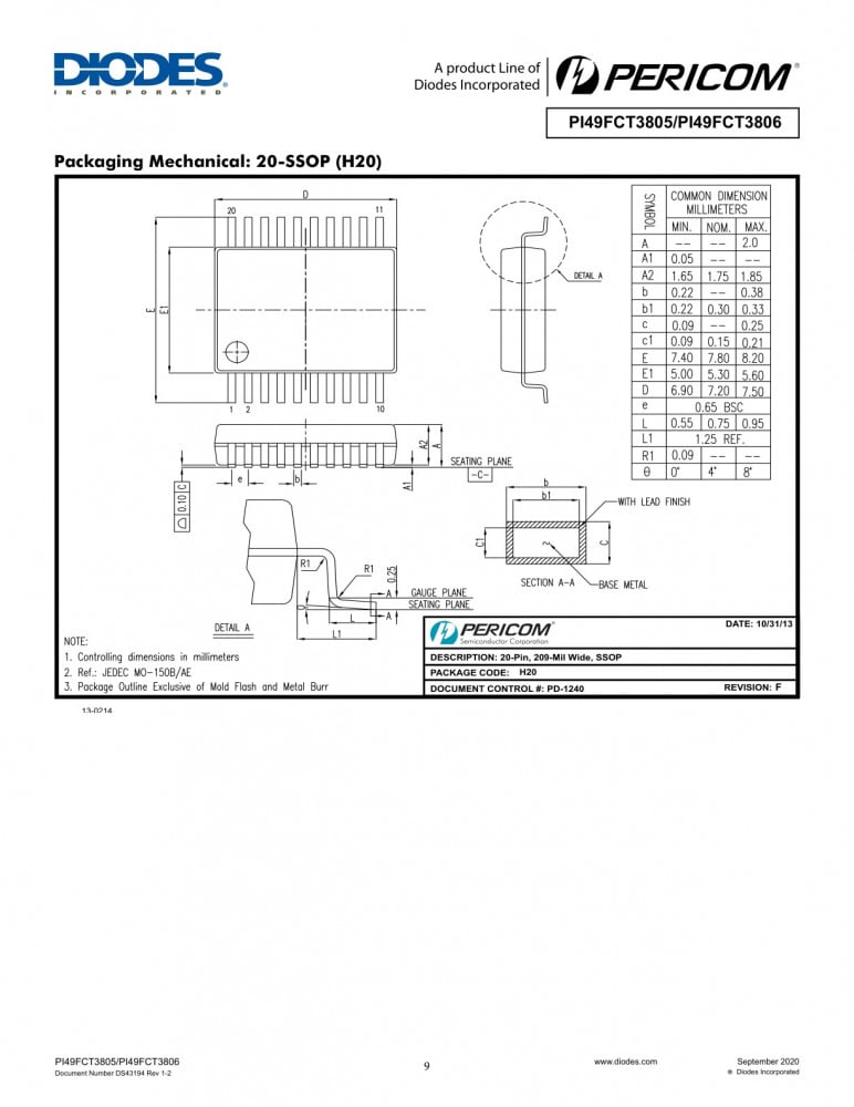 PI49FCT3805CQE datasheet page 9