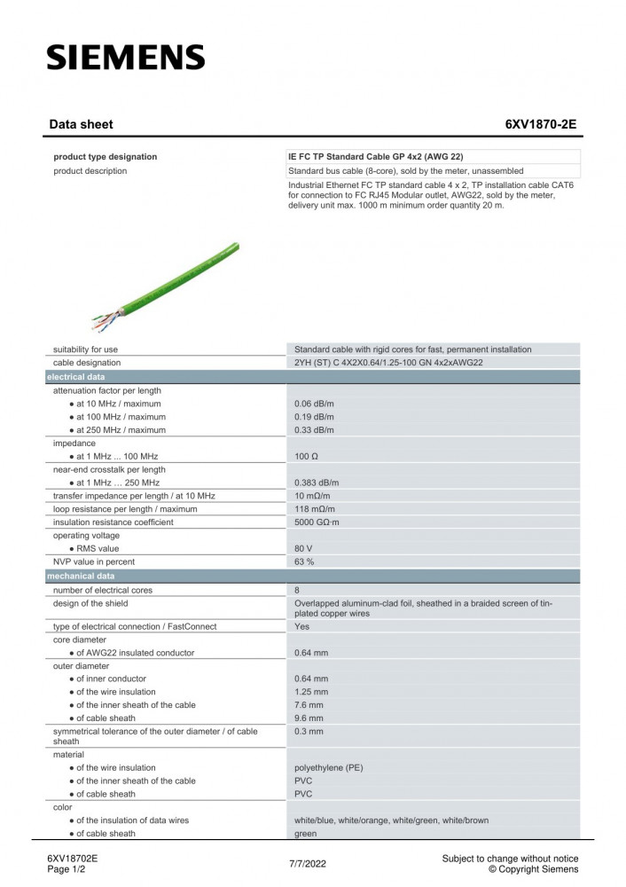 6XV18702E technical document page 1
