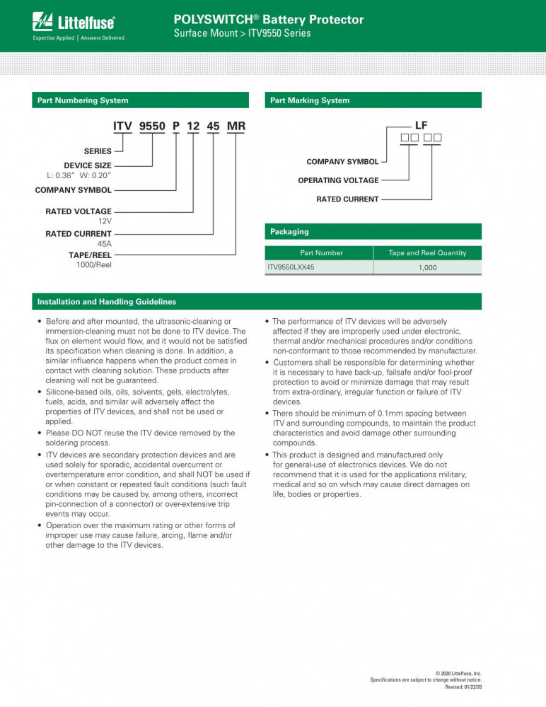 ITV9550 series technical document, page 4