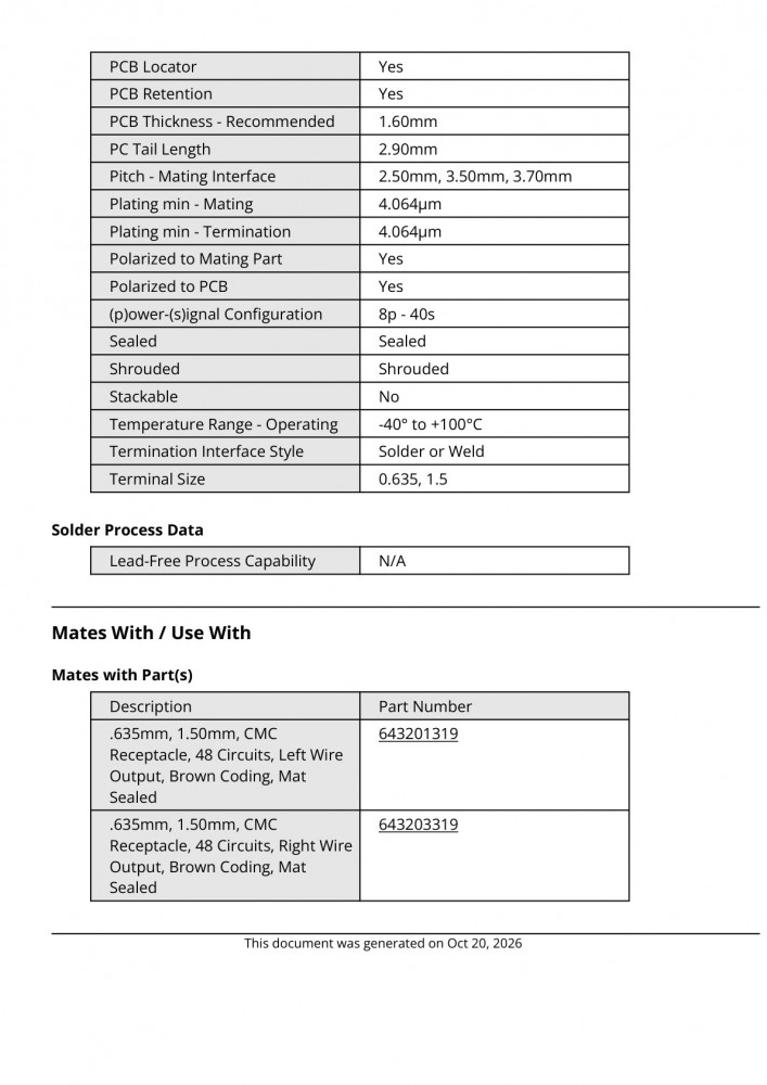 Technical document page 3 for MOLEX 366380003