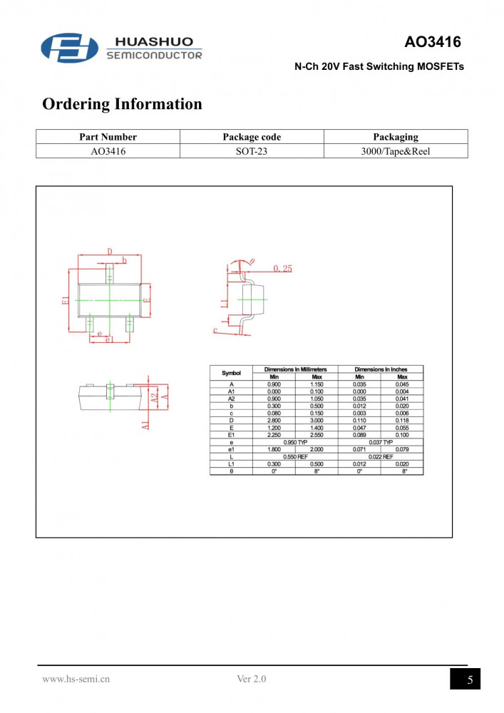 AO3416 technical document page 5