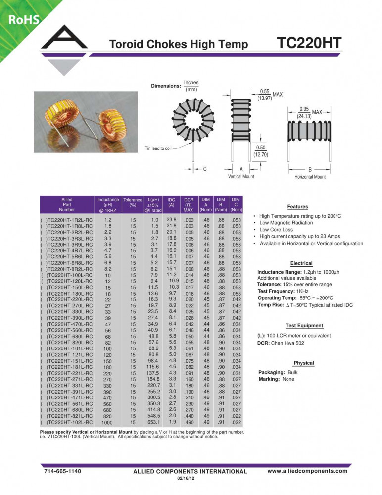 TC220HT series technical document preview