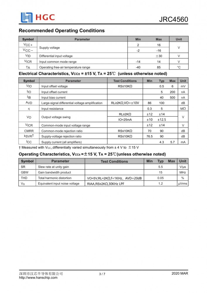 JRC4560DRG datasheet page 3