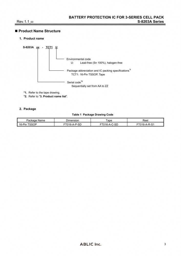 S-8203A datasheet page 3