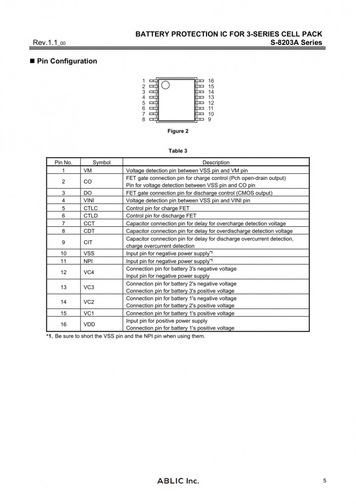 S-8203A datasheet page 5
