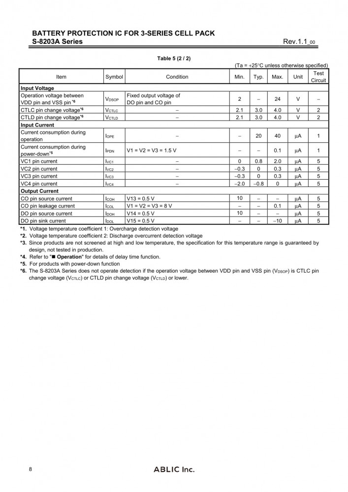 S-8203A datasheet page 8