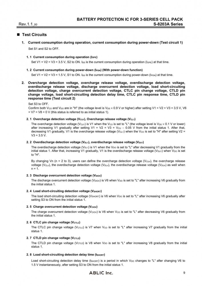 S-8203A datasheet page 9