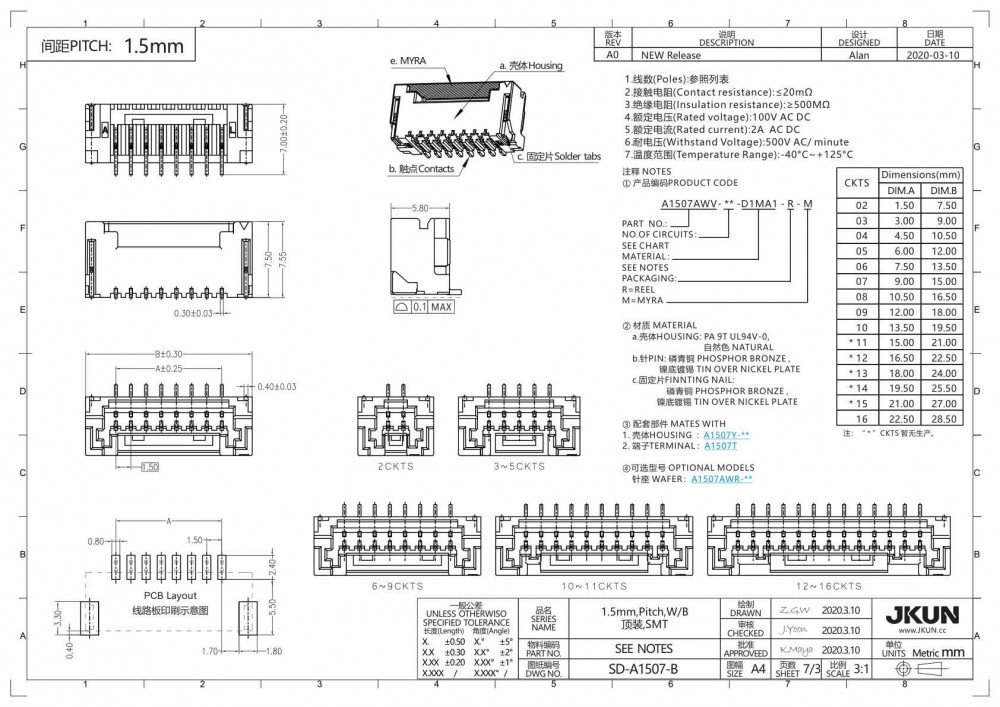 A1507 series technical drawing page 3
