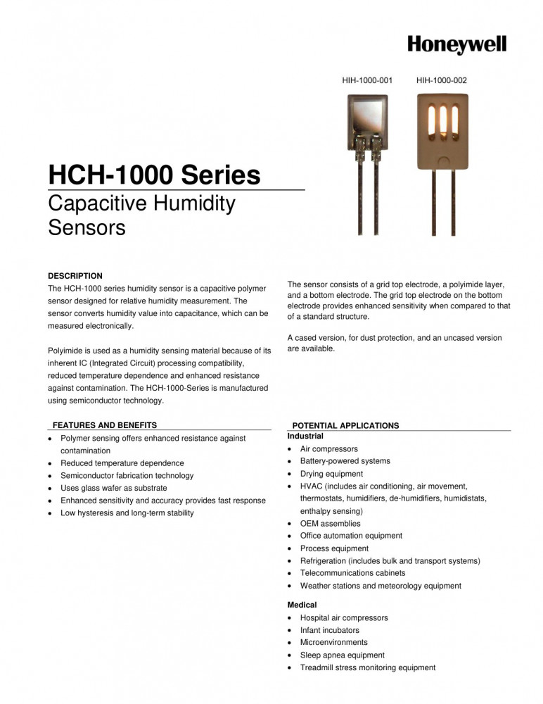 HCH-1000 series datasheet page 1