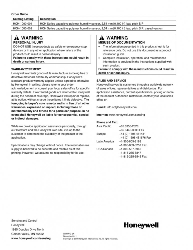 HCH-1000 series datasheet page 4