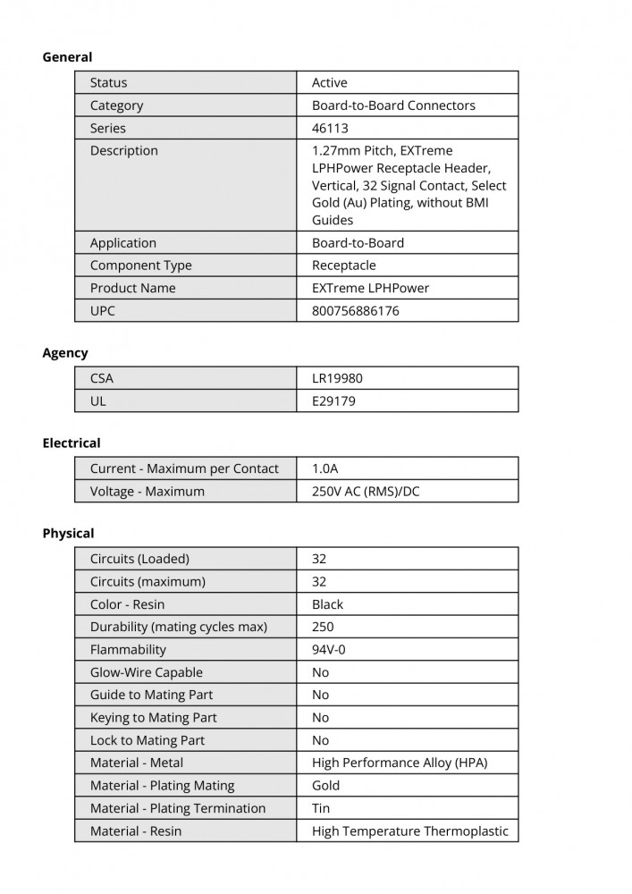 MOLEX 461130321 technical document image 2