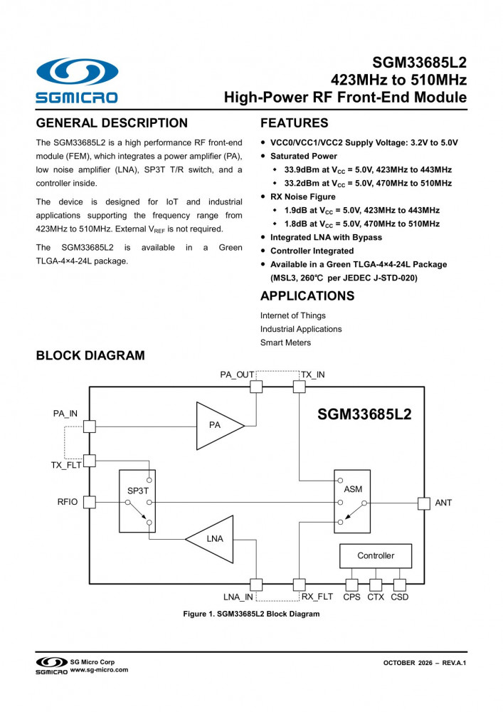 SGM33685L2 datasheet page 1