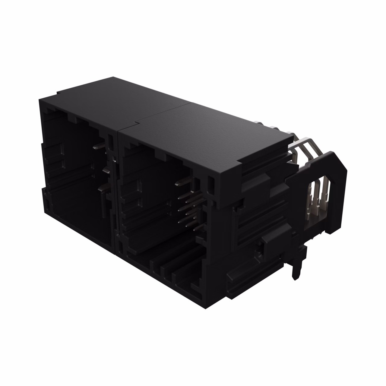 stAK50h 2 Bay Right-Angle Hybrid Header, 39 Circuits, Bay 1: 12 Circuits/Key 1/Black; Bay 2: 27 Circuits/Key 1/Black; Tube for sale