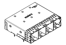 iPass+ HD Cage and Receptacle with Light Pipes 1x2, 0.76µm, Lead-Free